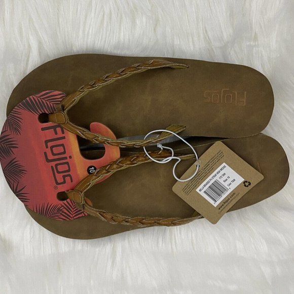 Flojos | Shoes | Flojos Nella Braided Strap High Wedge Flipflop Sandals ...